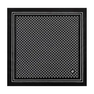 Dolce & Gabbana Printed Silk Pocket Square Black White