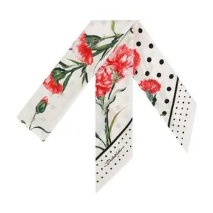 Dolce & Gabbana Twill Headscarf Garofani New F Bco
