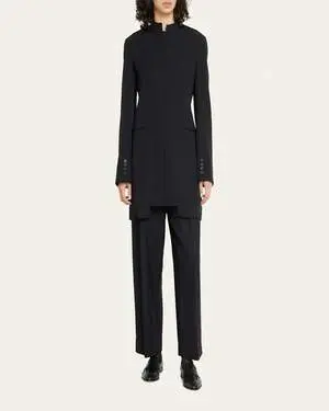 Santoni Famed Leather Penny Loafers - Black