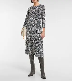 Max Mara Garda Printed Silk Midi Dress