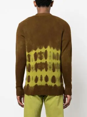 THE ELDER STATESMAN Tie-dye Print Cashmere Cardigan