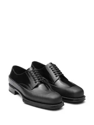 Prada Brushed Square-toe Derby Shoes
