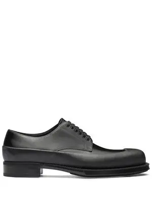 Prada Brushed Square-toe Derby Shoes