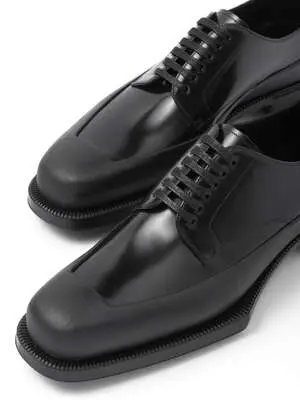 Prada Brushed Square-toe Derby Shoes