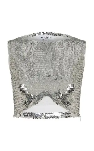 Alaïa Sequin Cropped Top