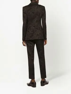 Dolce & Gabbana Floral Appliqué Tapered Trousers - Black