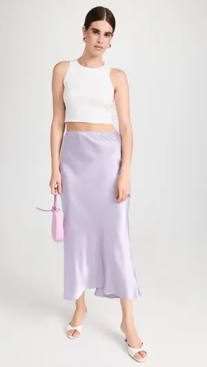 REFORMATION Layla Silk Skirt