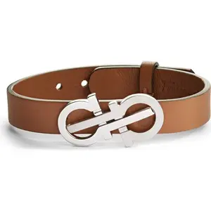 FERRAGAMO Interlock Gancio Leather Bracelet - Pld/cuoio