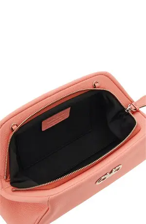 FERRAGAMO Double Gancino Soft Leather Frame Pouchette