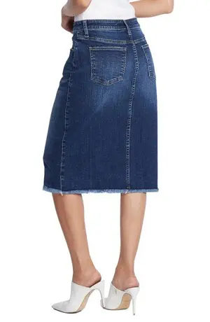 WASH LAB DENIM Reveal Denim Midi Skirt - Valley Blue