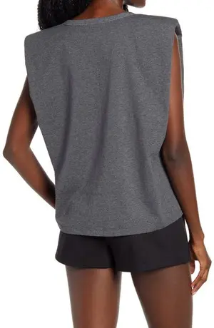 Endless Rose Padded Shoulder T-shirt - Grey