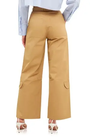 English Factory Wide Leg Cargo Pants
