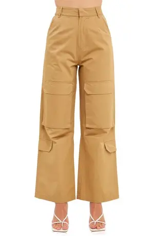 English Factory Wide Leg Cargo Pants