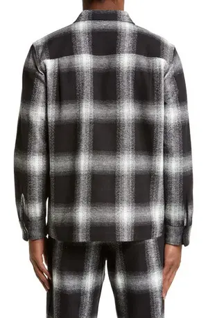 Saturdays Nyc Ryan Plaid Flannel Shirt Jacket - Black