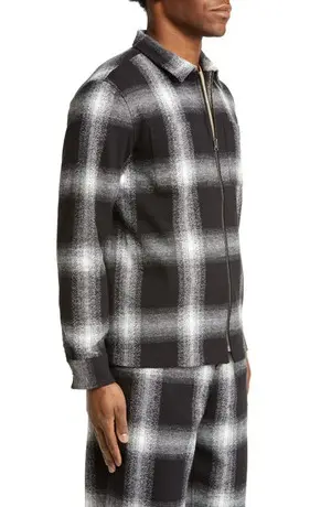 Saturdays Nyc Ryan Plaid Flannel Shirt Jacket - Black