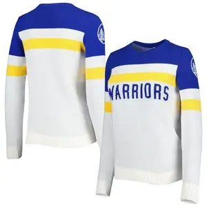 LUSSO Cream Golden State Warriors Dominique Pullover Sweater - Royal