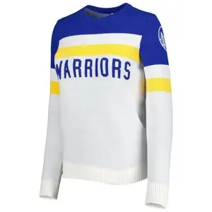 LUSSO Cream Golden State Warriors Dominique Pullover Sweater