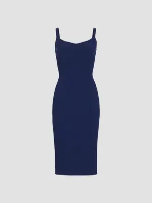 Michael Kors Wool-blend Slip Sheath Dress - Navy