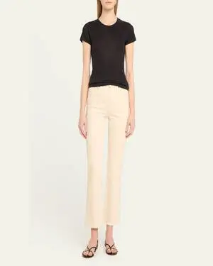 Majestic Filatures Stretch Linen Crewneck T-shirt - Noir