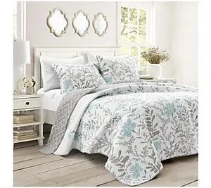 LUSH DECOR Aprile Reversible Quilt 3-piece King