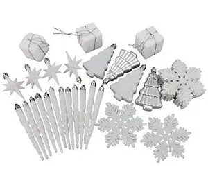NORTHLIGHT 125ct White/silver Shatterproof 4-finish Ornaments - One-color