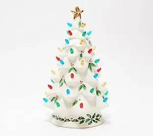 LENOX Holiday Treasured Traditions Lit Tree Figurine
