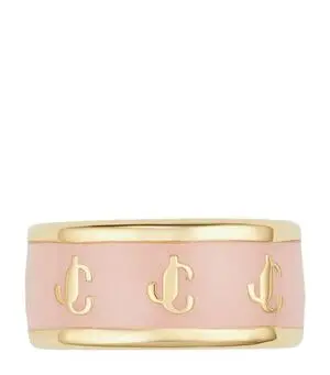 JIMMY CHOO Single Enamel Monogram Earcuff