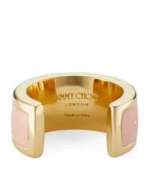 JIMMY CHOO Single Enamel Monogram Earcuff