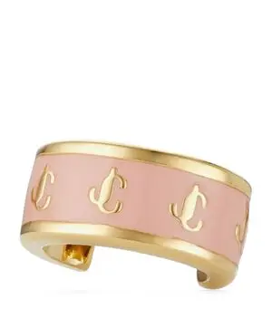 JIMMY CHOO Single Enamel Monogram Earcuff