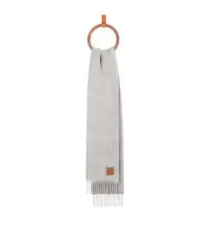 Loewe Wool-mohair Logo Scarf - Grey