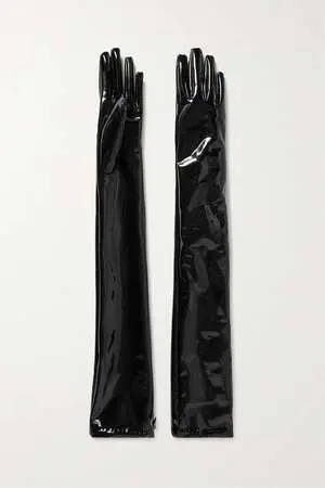 Gucci Embellished Patent-leather Gloves