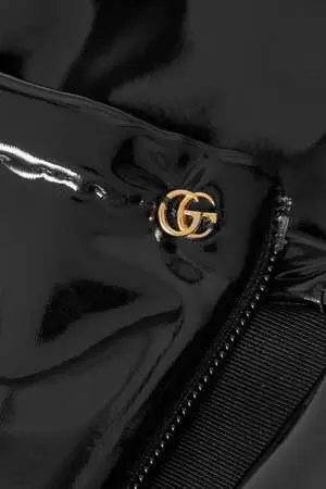 Gucci Embellished Patent-leather Gloves