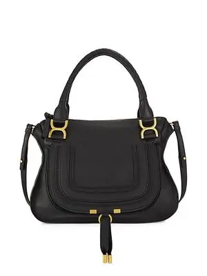 Chloé Medium Marcie Leather Satchel Black