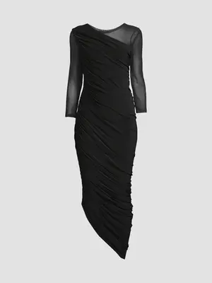 Norma Kamali Diana Shoulder-side Drape Gown Black
