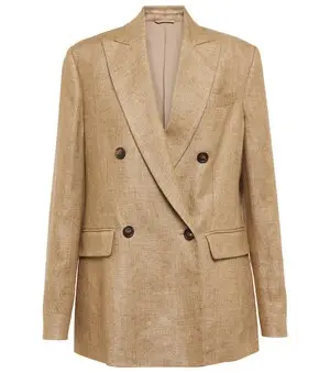 Brunello Cucinelli Double-breasted Linen Blazer
