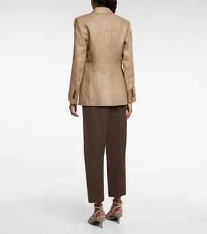 Brunello Cucinelli Double-breasted Linen Blazer