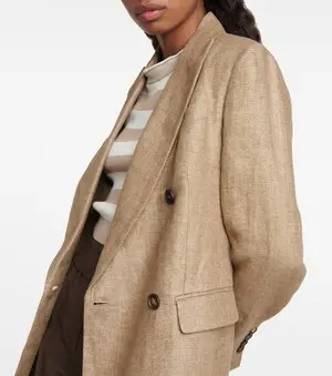 Brunello Cucinelli Double-breasted Linen Blazer
