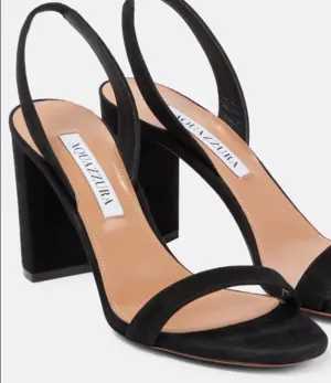 AQUAZZURA Black & Nude Suede Sandals Black,nude