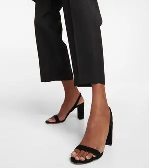 AQUAZZURA Nude Suede Sandals - Black