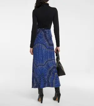 Altuzarra Safia Silk Maxi Skirt - Blue