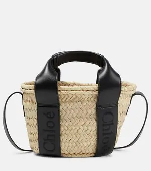 Chloé Sense Mini Raffia Tote Bag