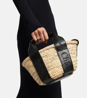Chloé Sense Mini Raffia Tote Bag