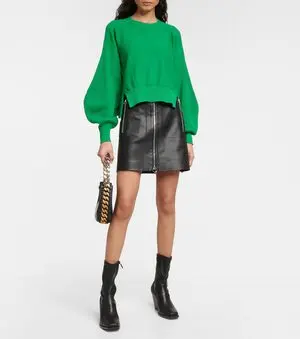 Stella McCartney Cropped Cotton Sweater - Green