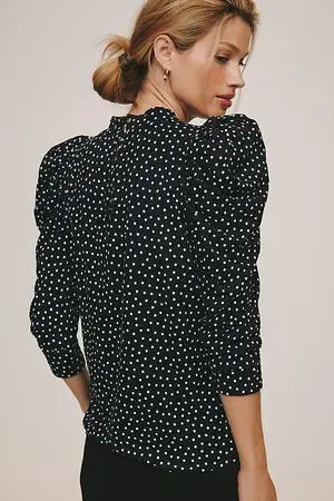 NATION LOS ANGELES Puff-sleeve Top - Cabana Polka Dot