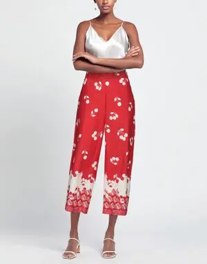 OTTOD'AME Floral Print Wide Leg Cotton Pants