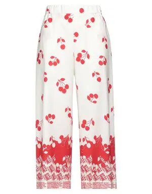 OTTOD'AME Wide Leg Floral Print Pants - White