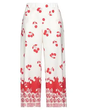 OTTOD'AME Wide Leg Floral Print Pants - White