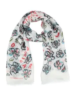 Emporio Armani Scarf Modal, Linen, Silk - White