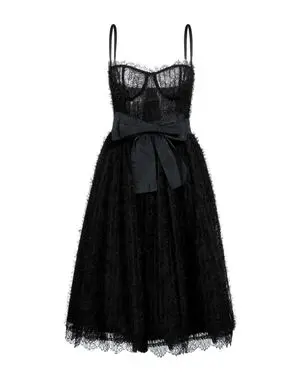Elisabetta Franchi Midi Trapeze Dress - Black