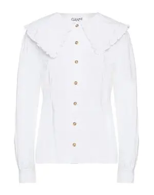 Women's Collared Ruffle Tops